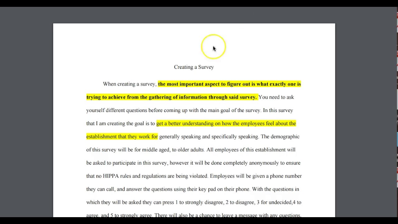 Rasmussen Creating A Survey Assignment - YouTube