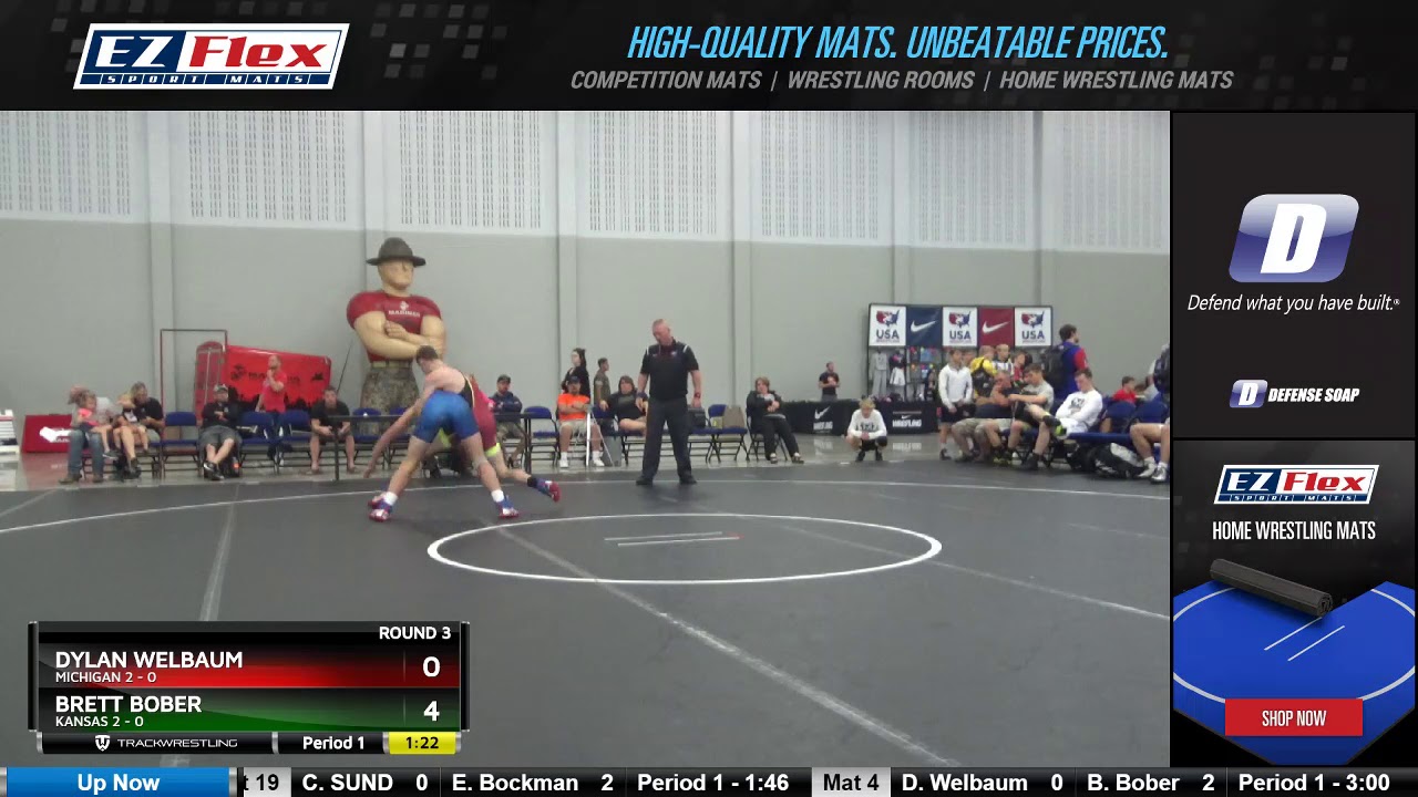 Mat 4 182 Dylan Welbaum Michigan 2 Vs Brett Bober Kansas 2 - YouTube