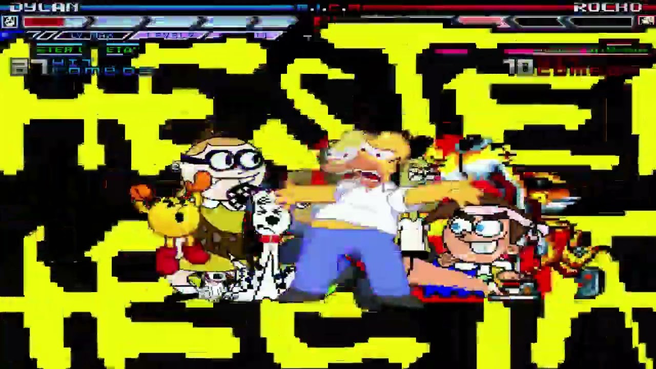 Mugen battle Dylan Chester Pac-Man and Timmy Turner vs Rocko Homer ...