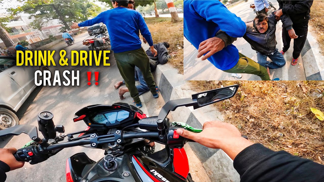 Drunk biker live Crash | Drink & Drive ⚠️| kawasaki z800 - YouTube