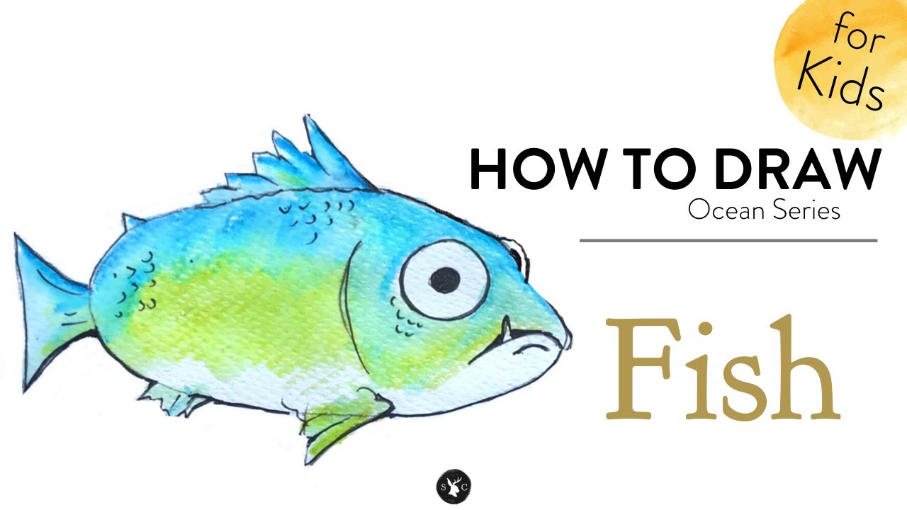 How to draw fish step by step art lesson for kids by Serious Creatures ...