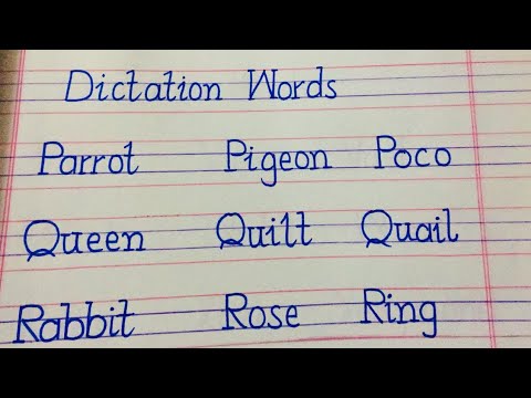 Dictation Words In English || How to improve your handwriting ...