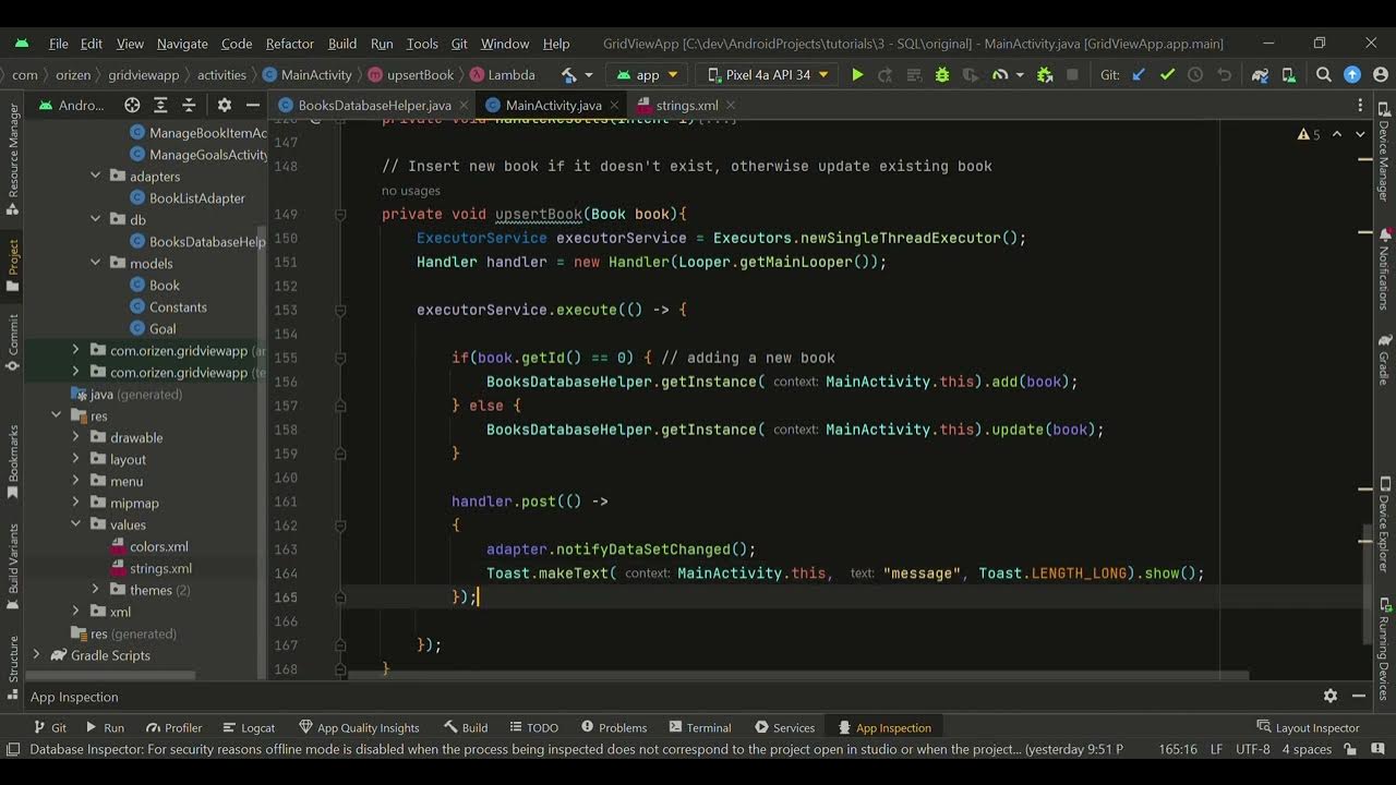 Quick Hits 6 - Store items in a SQLite database - YouTube