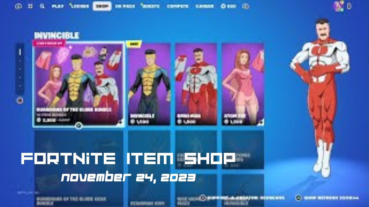Fortnite Item Shop|November 24, 2023(New Guardians of the Globe Bundle) - YouTube