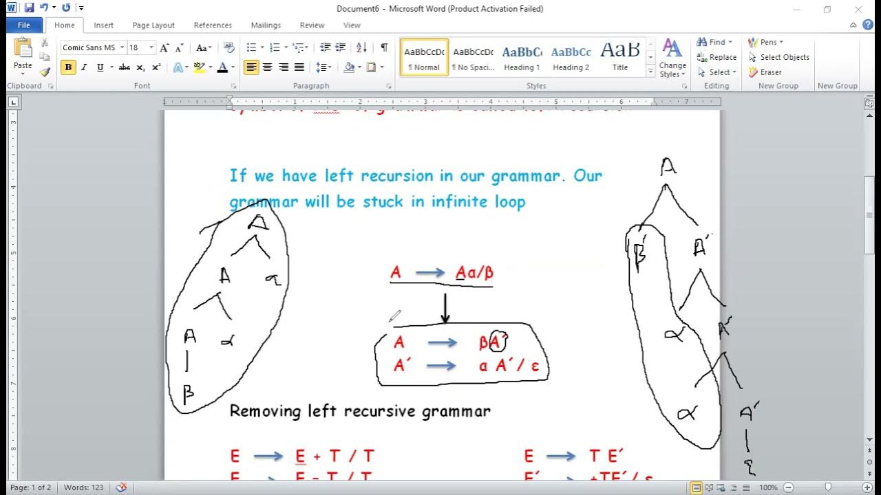 Removing Left Recursion - YouTube