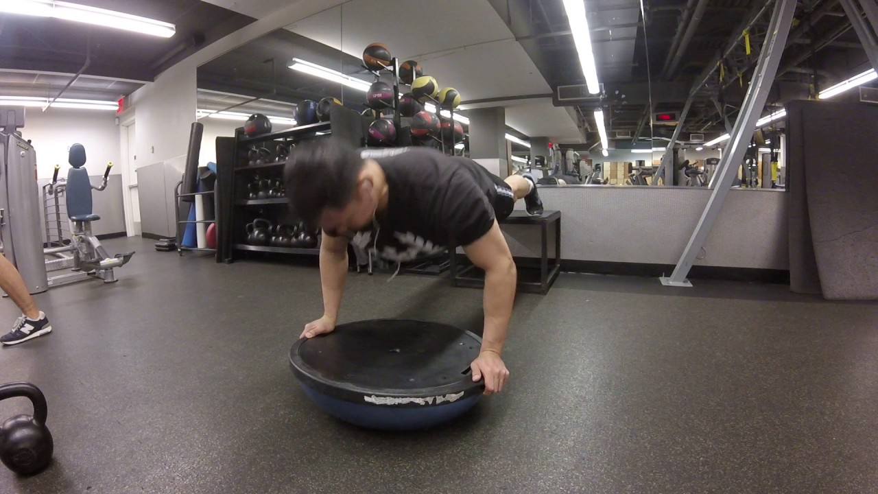 Bosu Push Ups with elevated feet - YouTube