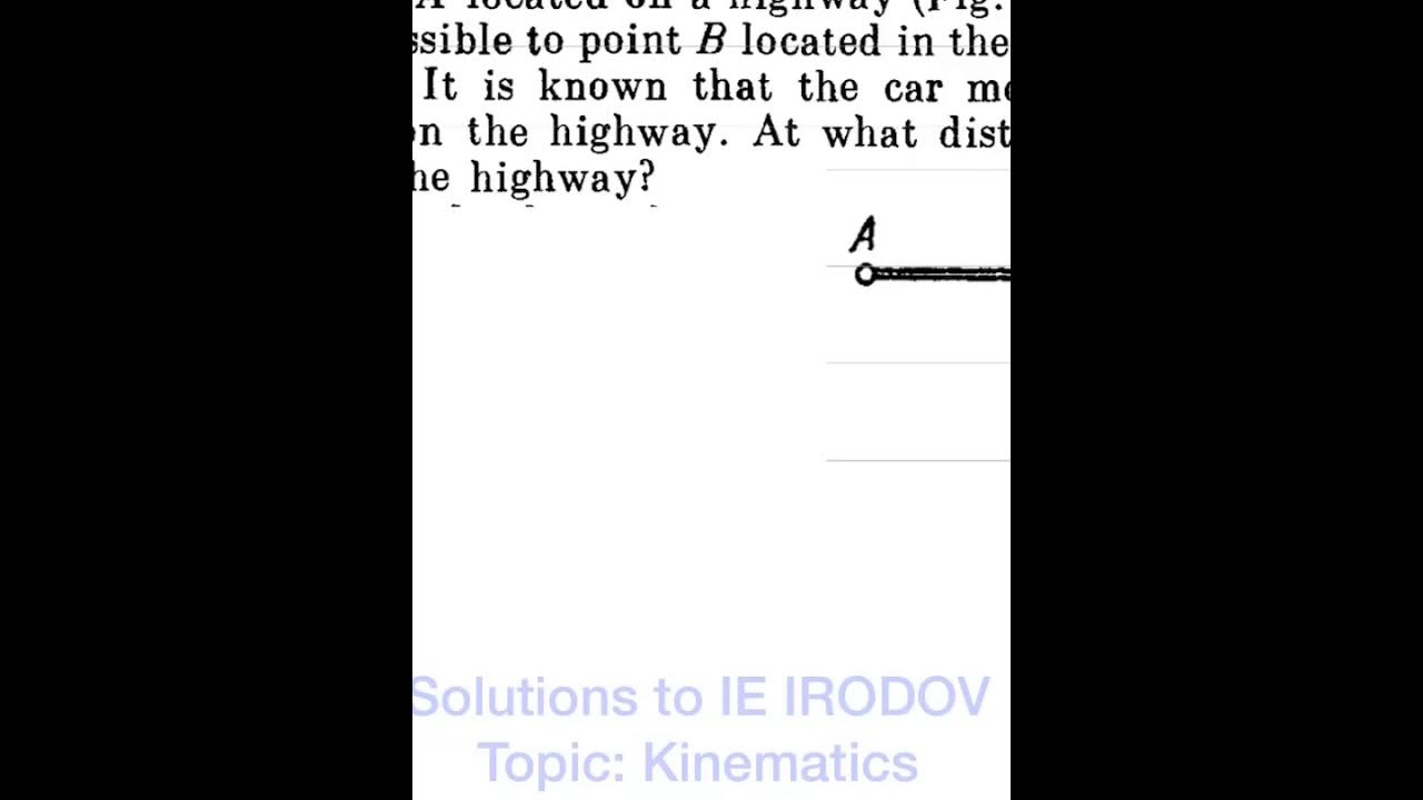 17 EXAMPLE 1.17 kinematics IE IRODOV - YouTube