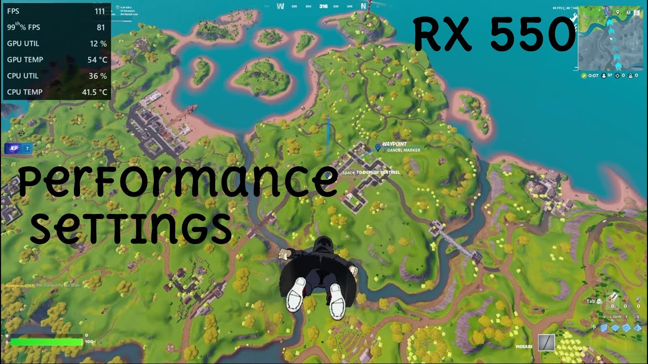 RX 550 + RYZEN 5 4500 FORTNITE REMIX 2 SEASON BENCHMARK 70% 3D RES ...