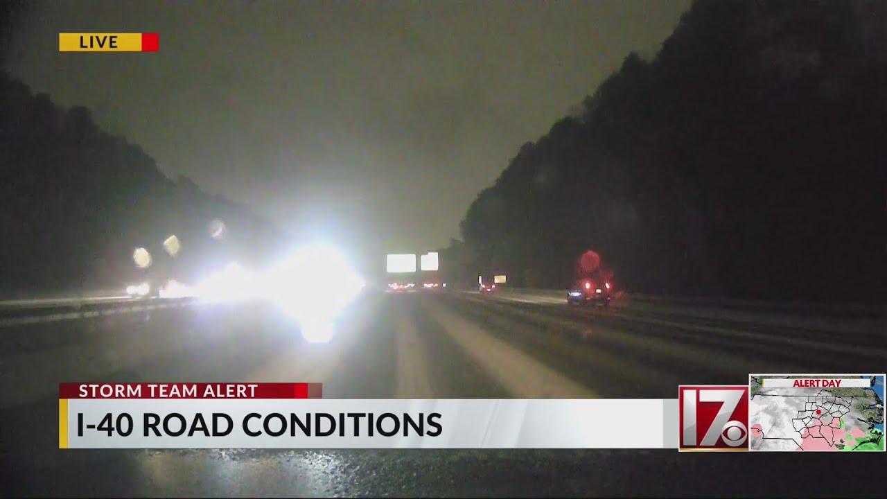 I-40 road conditions in central North Carolina - YouTube