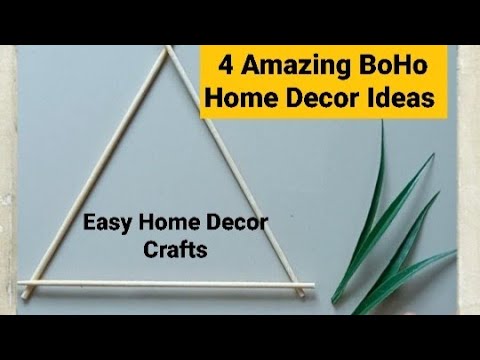 4 Boho Decor Crafts | Bamboo Skewer Crafts | Simple Home Decor Ideas ...
