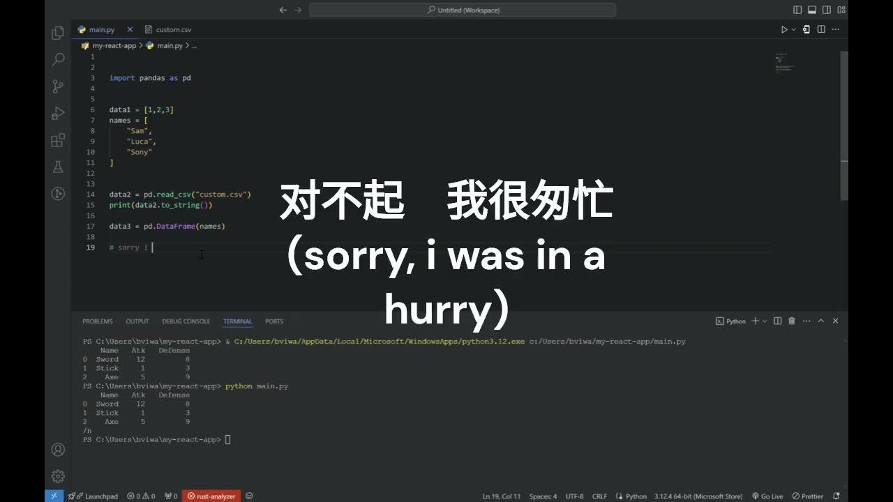 First programming vlog || Python Data Science - YouTube