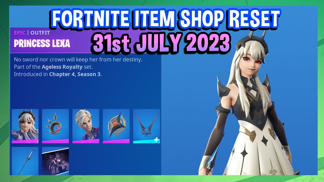 New Princess Lexa And Prince Orin Crew Pack Fortnite Item Shop Reset 31st July 2023 Youtube