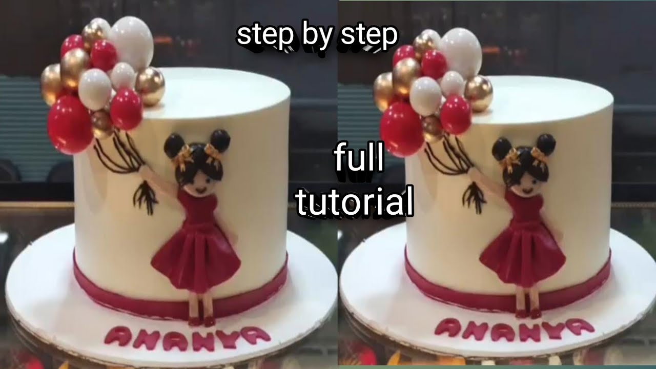 Birthday Cake Design | Baby Girl Balloon Cake | Pardeep Cakes - YouTube