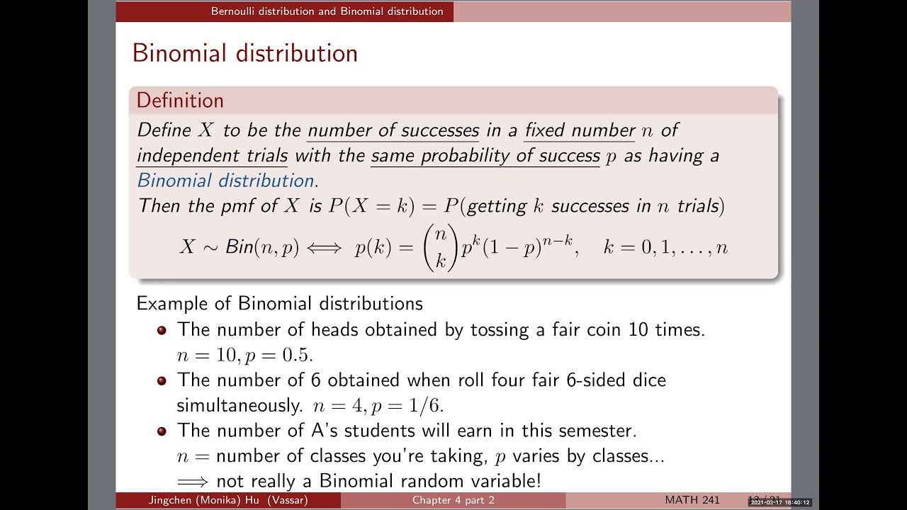 [Chapter 4] #11 Binomial distribution - YouTube