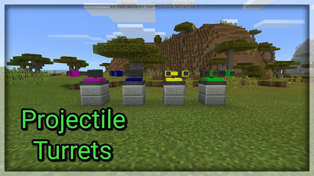 Projectile Turrets Addon - 1.0.4 Minecraft PE - YouTube