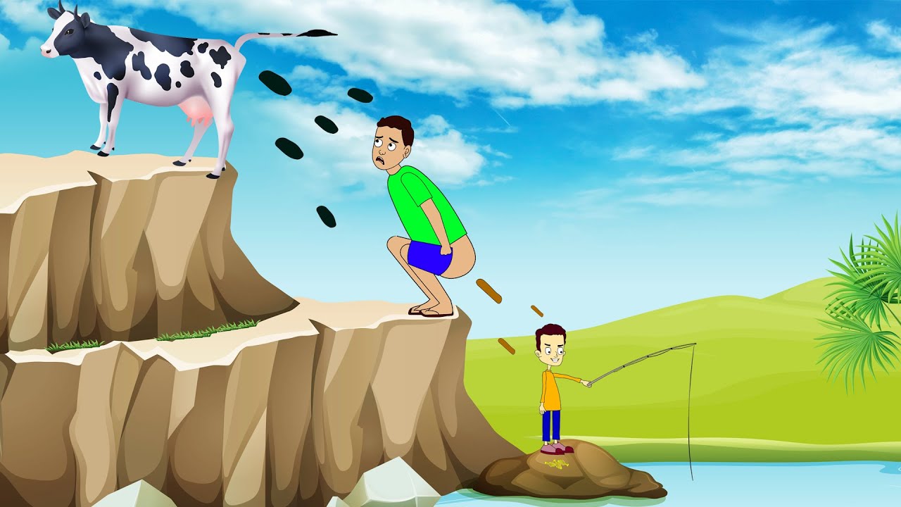 Potty Man and Cow Funny Cartoon | Potty Cartoon | Potty Funny Cartoon ...