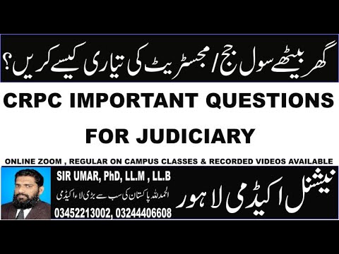 CRPC PAST PAPER QUESTIONS FOR JUDICIARY - YouTube