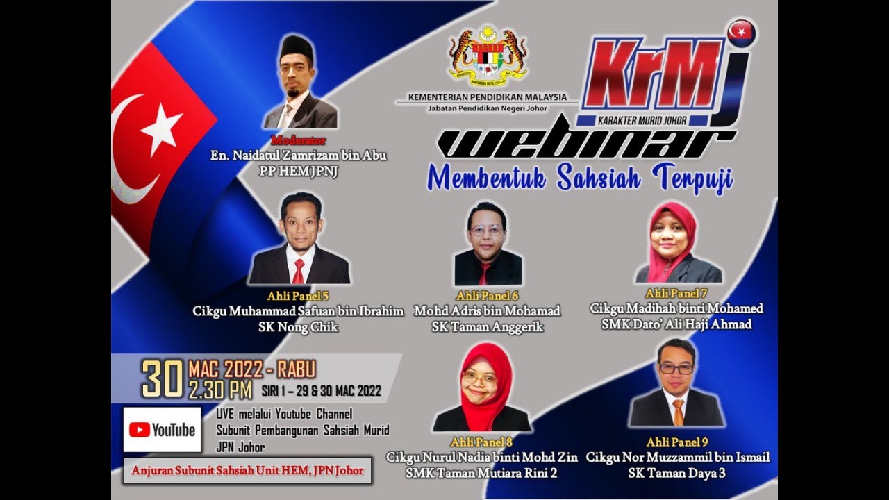 Webinar KrMJ Siri 1 | 30 Mac 2022 : KrMJ Membentuk Sahsiah Terpuji ...