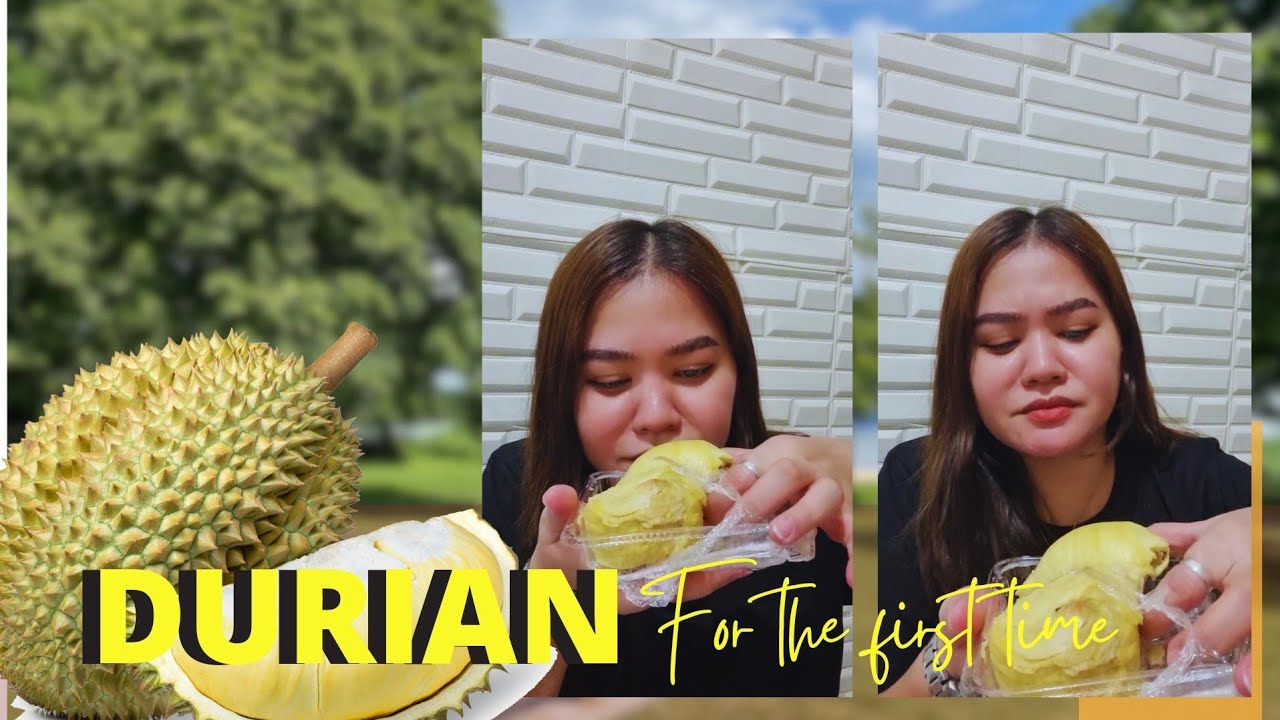 Trying DURIAN for the first time #durian - YouTube