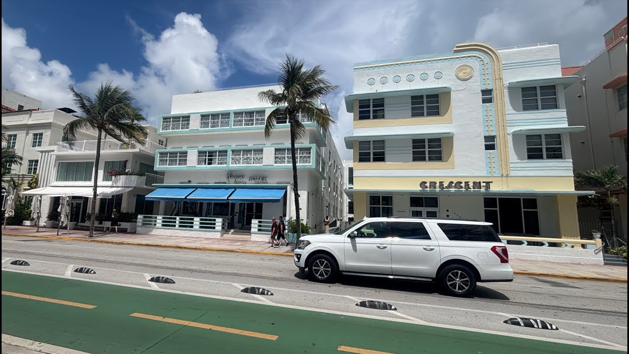Miami Beach and Ocean Drive Walk live - YouTube