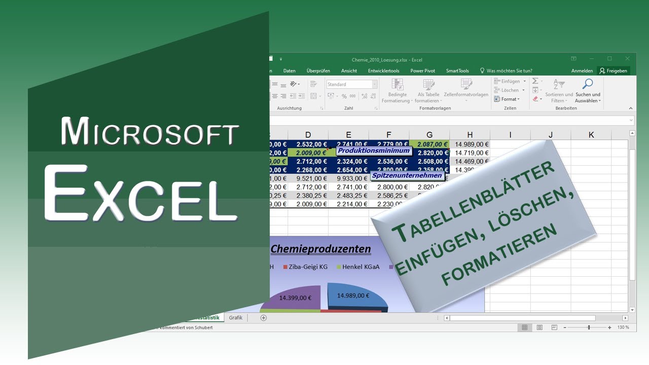 Excel - Arbeit mit Tabellenblättern - YouTube