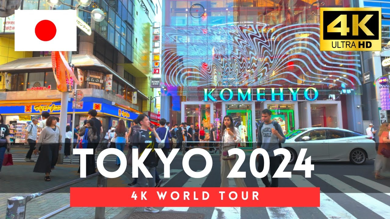 Tokyo 2024 - 1 Hour 4K Summer Walking Tour, Walk in Shibuya, Tokyo｜4K ...