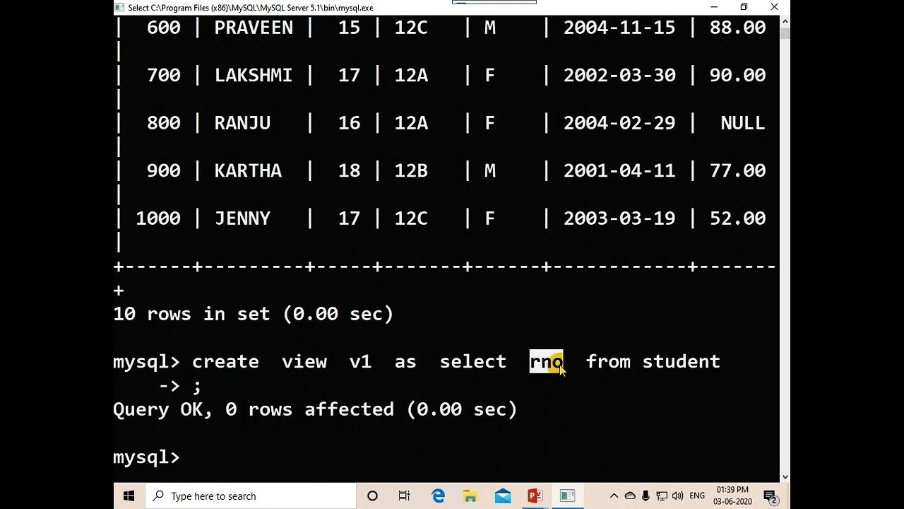 roypaulmca: views and classification of SQL - YouTube