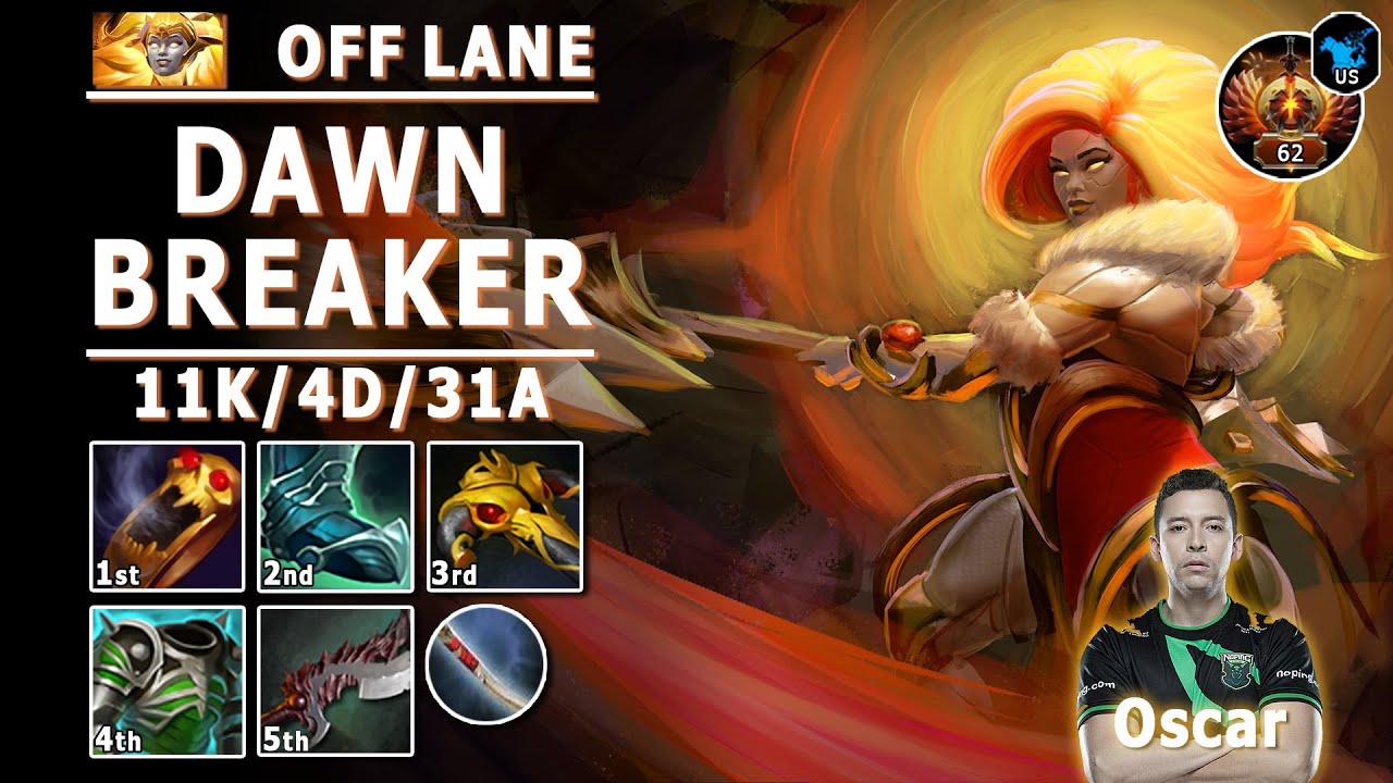 Dawnbreaker Off Lane | 7.32d | Oscar Pos 3 DB Play | Dota 2 Immortal ...