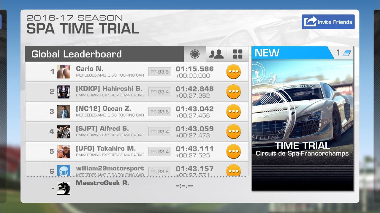 Real Racing 3 Motorsports: Euro Track Masters 2016-17 Season 15 Spa ...