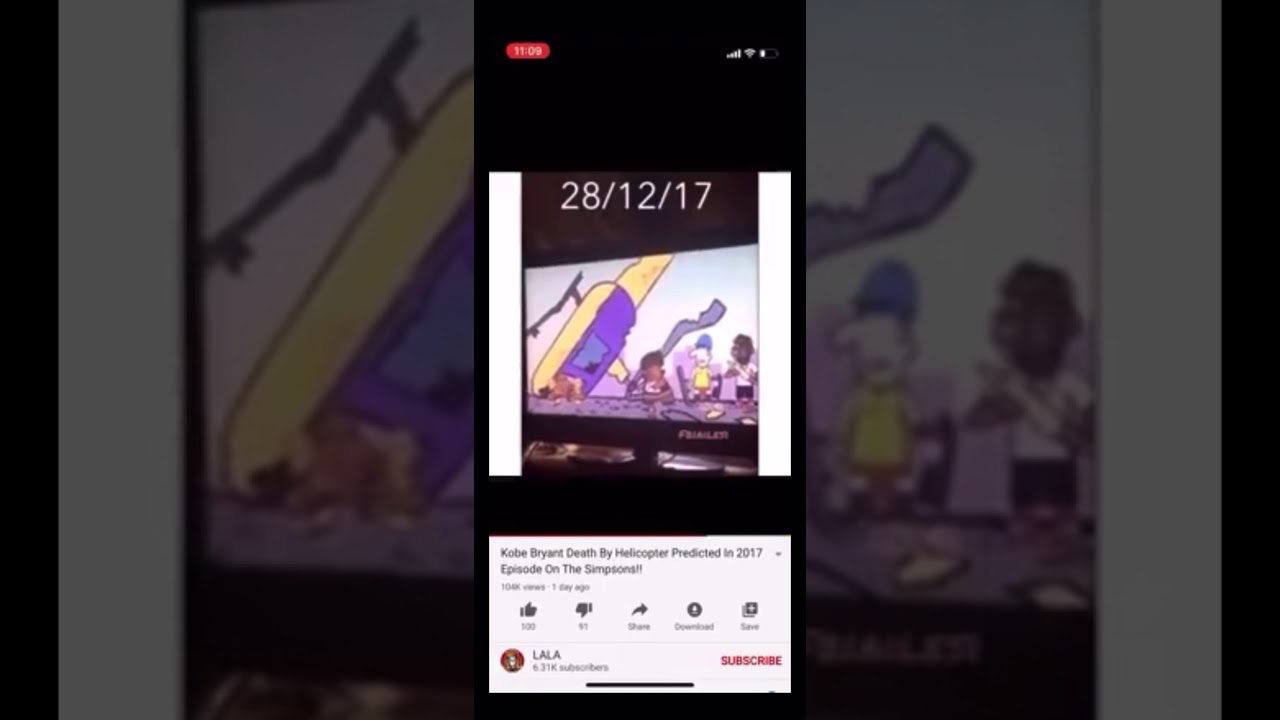 Kobe Bryant prediction in 2017 killed on a plane in the show Simpson’s ...