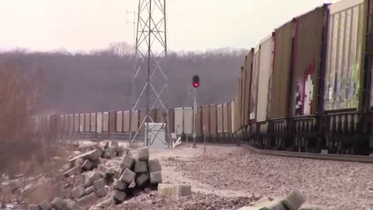 Union Pacific coal train crosses Kate Shelley High Bridge, Boone County ...
