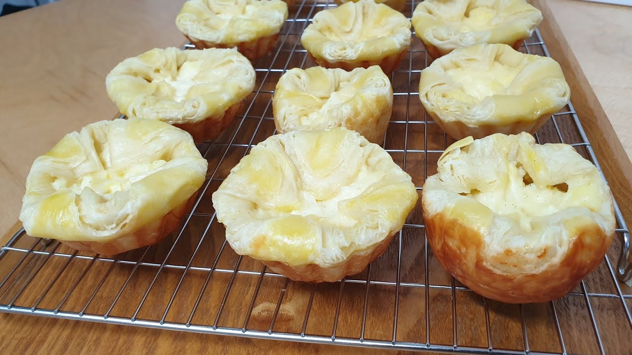 #2162. 퀸 냄비로 만든 커스터드 크림 페이스트리. custard cream pastry. - YouTube