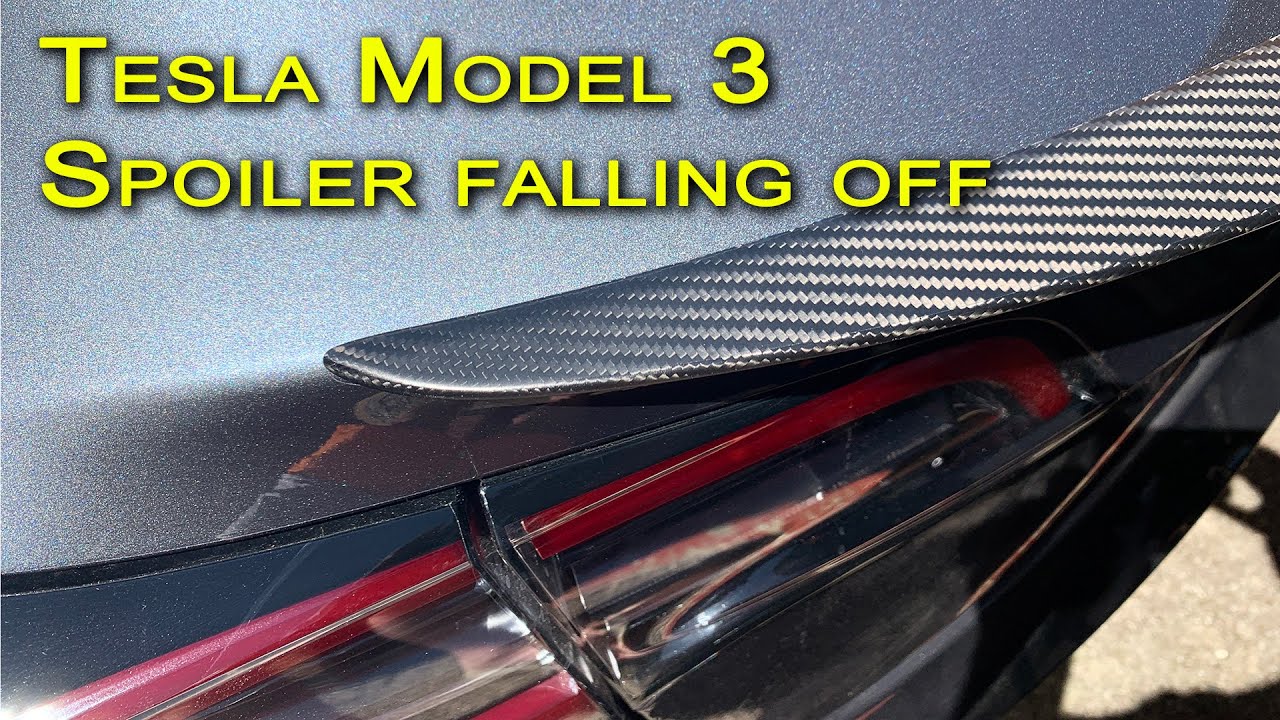 Tesla Model 3 carbon spoiler falling off - YouTube