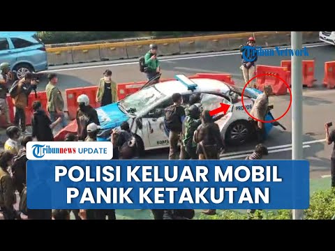 Detik-detik Polisi Panik Ketakutan, Lari Keluar dari Mobil Selamatkan Diri saat Diamuk Massa
