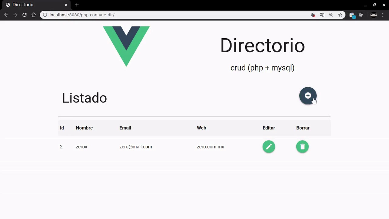 Demo Vue Simple Crud Con Php Y Mysql Youtube 3135