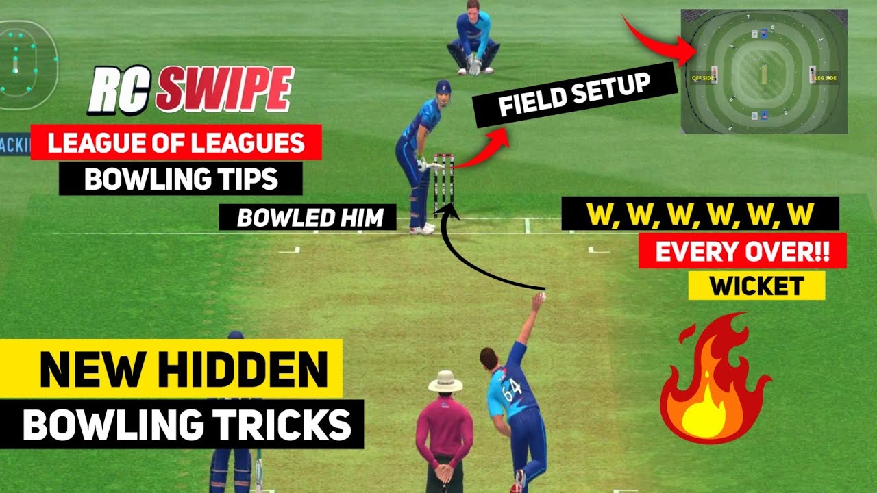 RC Swipe Bowling Tricks | League of Leagues Me Wicket Kaise Le? | Best ...