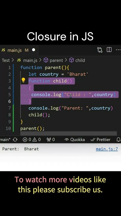 Interview Challenge # 109 || How we use closure everyday in JS #javascript #shorts - YouTube