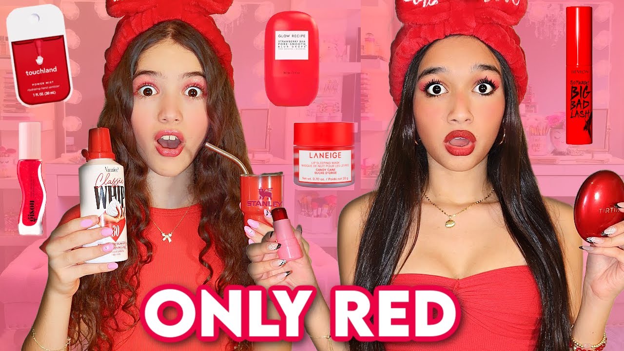 ONLY using RED PREPPY MAKEUP & SKINCARE! ️ - YouTube