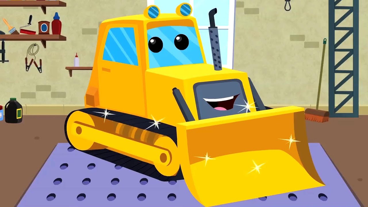 Bulldozer Car Wash, Cars & Trucks Cartoon Videos For Kids - YouTube