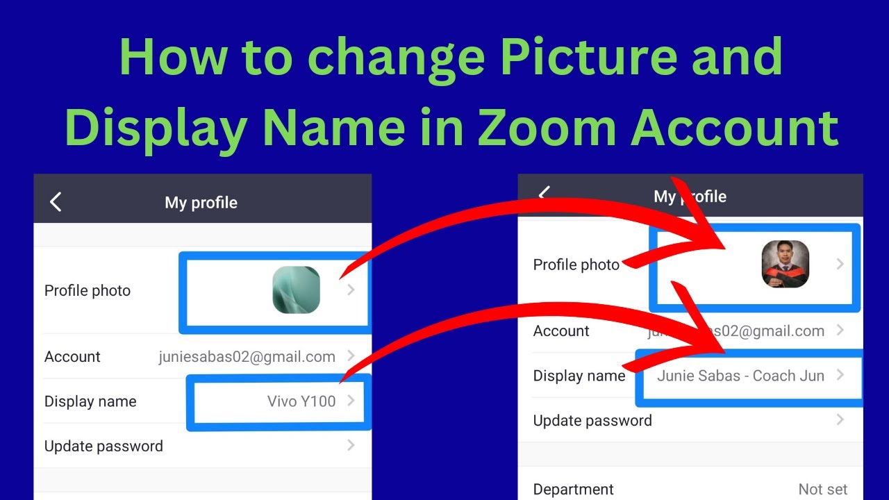 How to change Picture and Display Name in our Zoom Account - YouTube