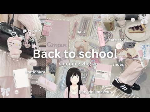 BACK TO SCHOOL SHOPPING 2025 🌸| girly, pink supplies, miniso sanrio haul, @Judydoll haul 💻🩰