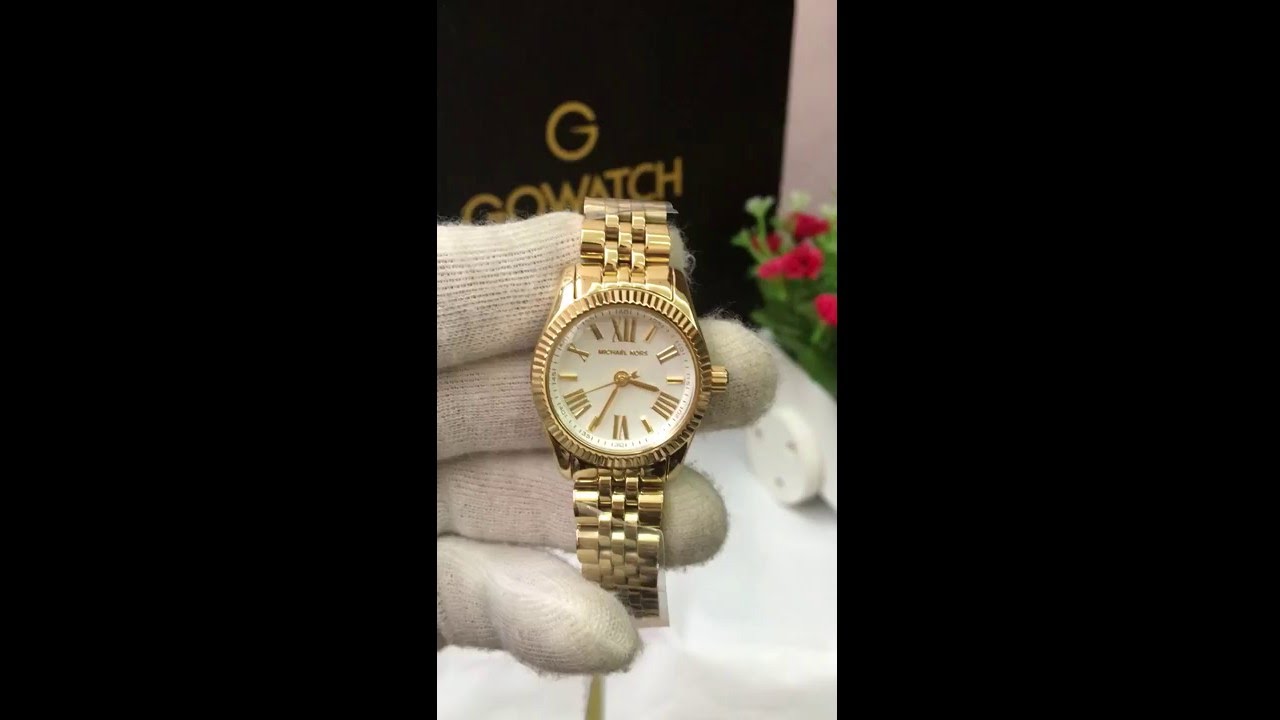 MICHAEL KORS SILVER DIAL GOLD-TONE STAINLESS STEEL LADIES WATCH MK3229 ...