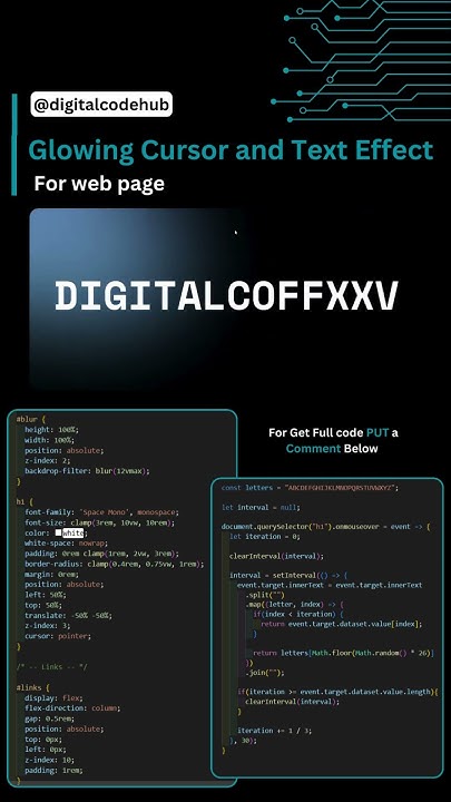 Glowing Cursor And Text Effect Html Css Javascript Shorts Youtube 1794