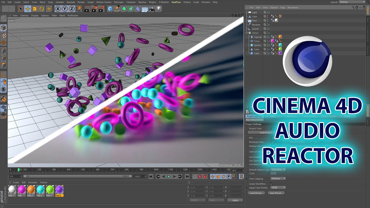4D Audio Reactor - Cinema 4D Audio Spectrum / #Cinema4D #3DAudio # ...