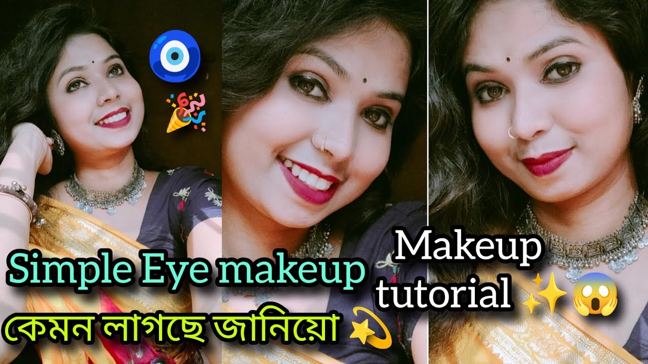 Foundation chara makeup kivabe korbo|| Red saree eye makeup look!#vlog #makeup - YouTube