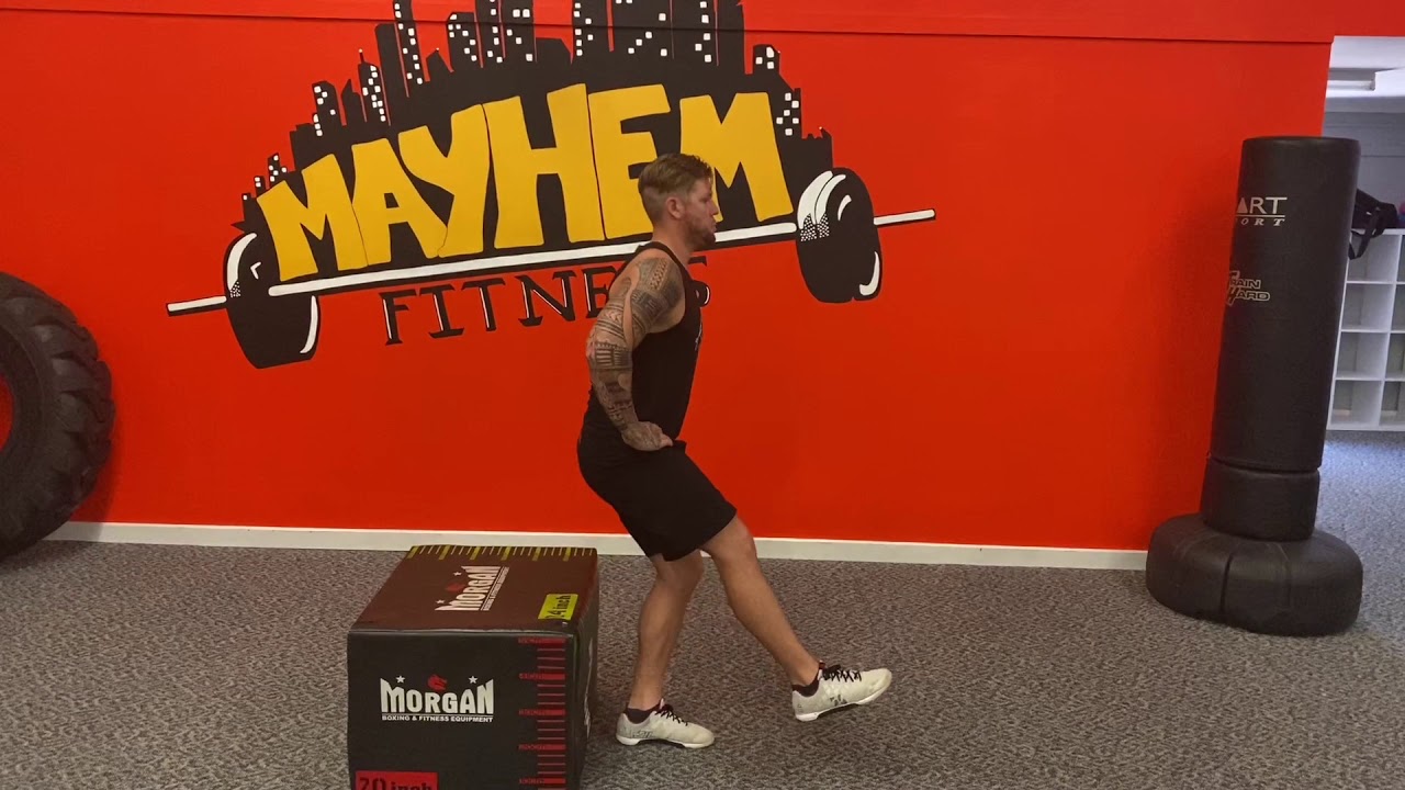 Box Squat Single Leg | Demonstration \\ Mayhem Fitness - YouTube