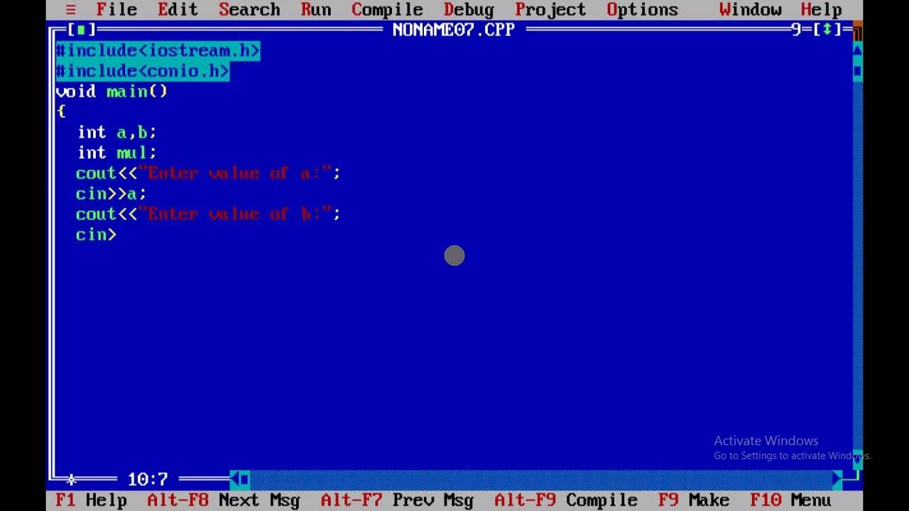 C Programm To Multiply Two Numbers Youtube
