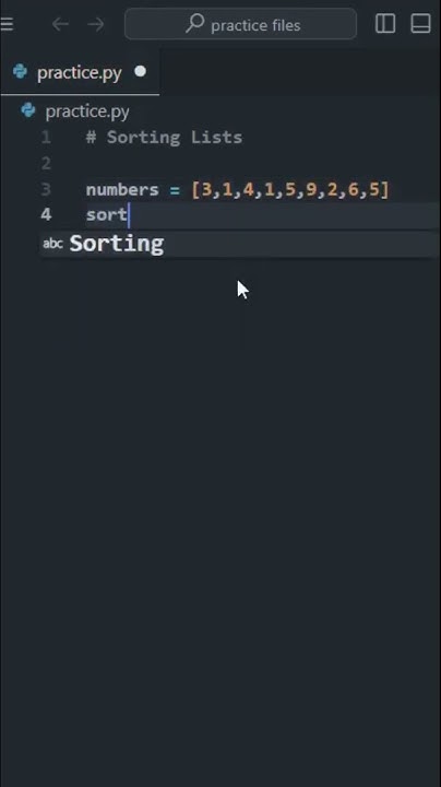 Sorting Lists Python Pythonprogrammingcodinglearnpython Pythonforbeginners Youtube