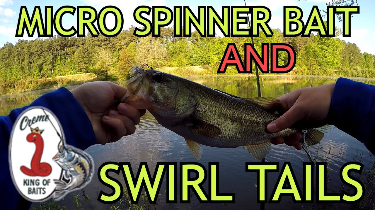 Fishing with Micro Spinner Bait and Creme Swirl Tails - YouTube