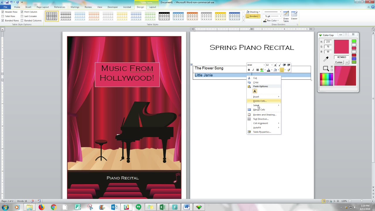 How To Create A Recital Program In Word Part 2 YouTube How To Create A Recital Program In Word Part 2 YouTube